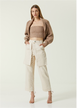 Cult Gaia Kadın Krem Cep Detaylı Pantolon Bej M EU