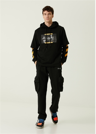 Off-White Erkek Siyah Logolu Kargo Eşofman Altı S EU Off-White Erkek Siyah Logolu Kargo Eşofman Altı S EU