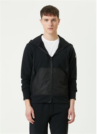 Moncler Erkek Siyah Kapüşonlu Garnili Logolu Sweatshirt M EU Moncler Erkek Siyah Kapüşonlu Garnili Logolu Sweatshirt M EU
