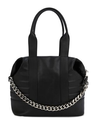 Divarese Kadın Siyah Zincirli Deri Omuz Çantası EU