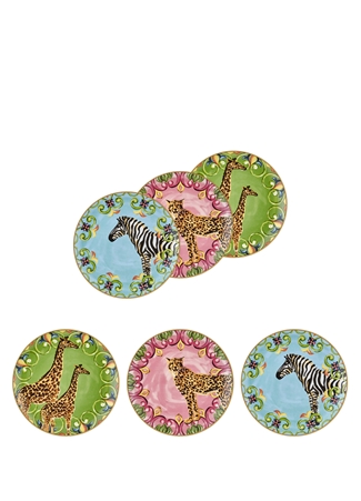 Chiara Alessi Desenli 6lı Seramik Servis Tabağı Çok Renkli Chiara Alessi Desenli 6lı Seramik Servis Tabağı Çok Renkli