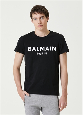 Balmain Erkek Siyah Kontrast Logo Detaylı T-shirt S EU Balmain Erkek Siyah Kontrast Logo Detaylı T-shirt S EU