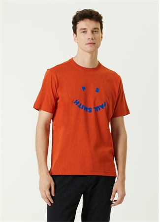 PS by Paul Smith Erkek Turuncu Logo Detaylı Organik Pamuk T-shirt S EU