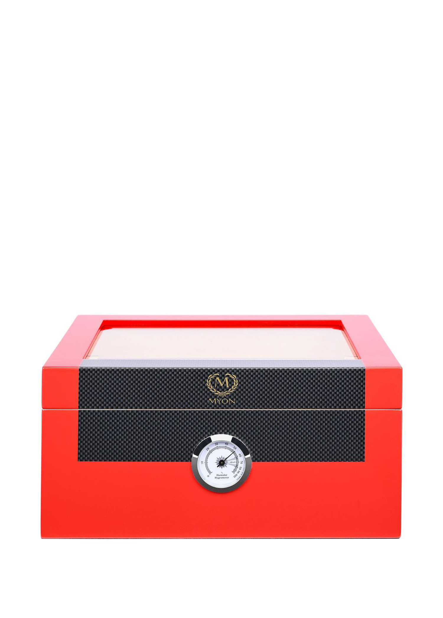 Myon Paris - Lake Kırmızı Camlı Sedir 60's Humidor Puro Kutusu - Kırmızı