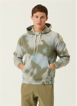 John Elliott Erkek Mavi Haki Batik Desenli Kapüşonlu Sweatshirt S EU John Elliott Erkek Mavi Haki Batik Desenli Kapüşonlu Sweatshirt S EU