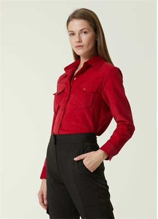 Beymen Club Kadın Kırmızı Çift Cepli Gömlek S EU
