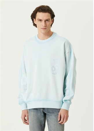 Solid Homme Erkek Mavi Bisiklet Yaka Logo Nakışlı Sweatshirt 44 It Solid Homme Erkek Mavi Bisiklet Yaka Logo Nakışlı Sweatshirt 44 It