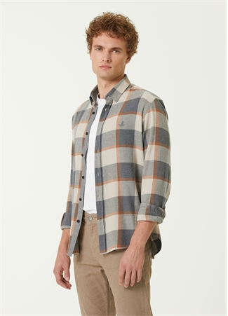 Beymen Club Erkek Comfort Fit Kahverengi Ekoseli Gömlek S