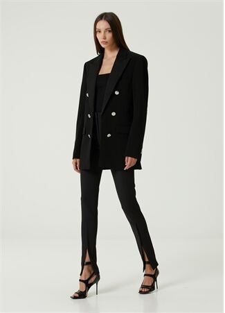 Balmain Kadın Siyah Kırlangıç Yaka Ceket 34 FR