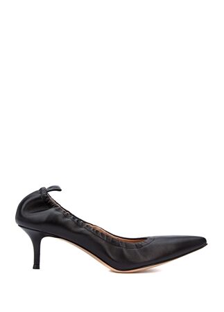 Gianvito Rossi Kadın Siyah Deri Topuklu Ayakkabı 38 EU