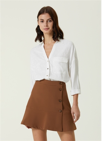 Network Kadın Regular Fit Ekru Jakarlı Gömlek Bej S EU Network Kadın Regular Fit Ekru Jakarlı Gömlek Bej S EU