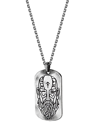 Kayra Khan Erkek Odin Justice Gümüş Rengi Kolye Gri EU