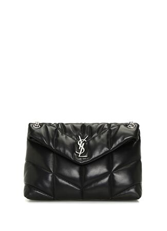 Kadın Loulou Puffer Siyah Deri Omuz Çantası EU