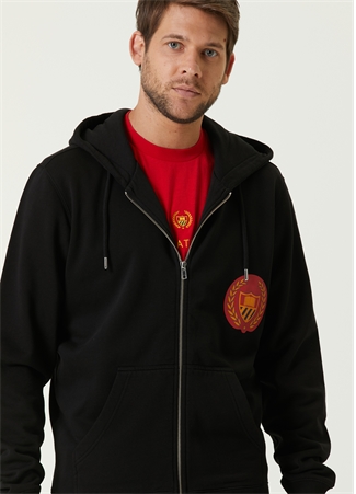 Bel-Air Erkek Siyah Kapüşonlu Fermuarlı Sweatshirt S EU