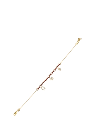 Collection Kadın Pırlantalı Altın Rengi Bileklik EU