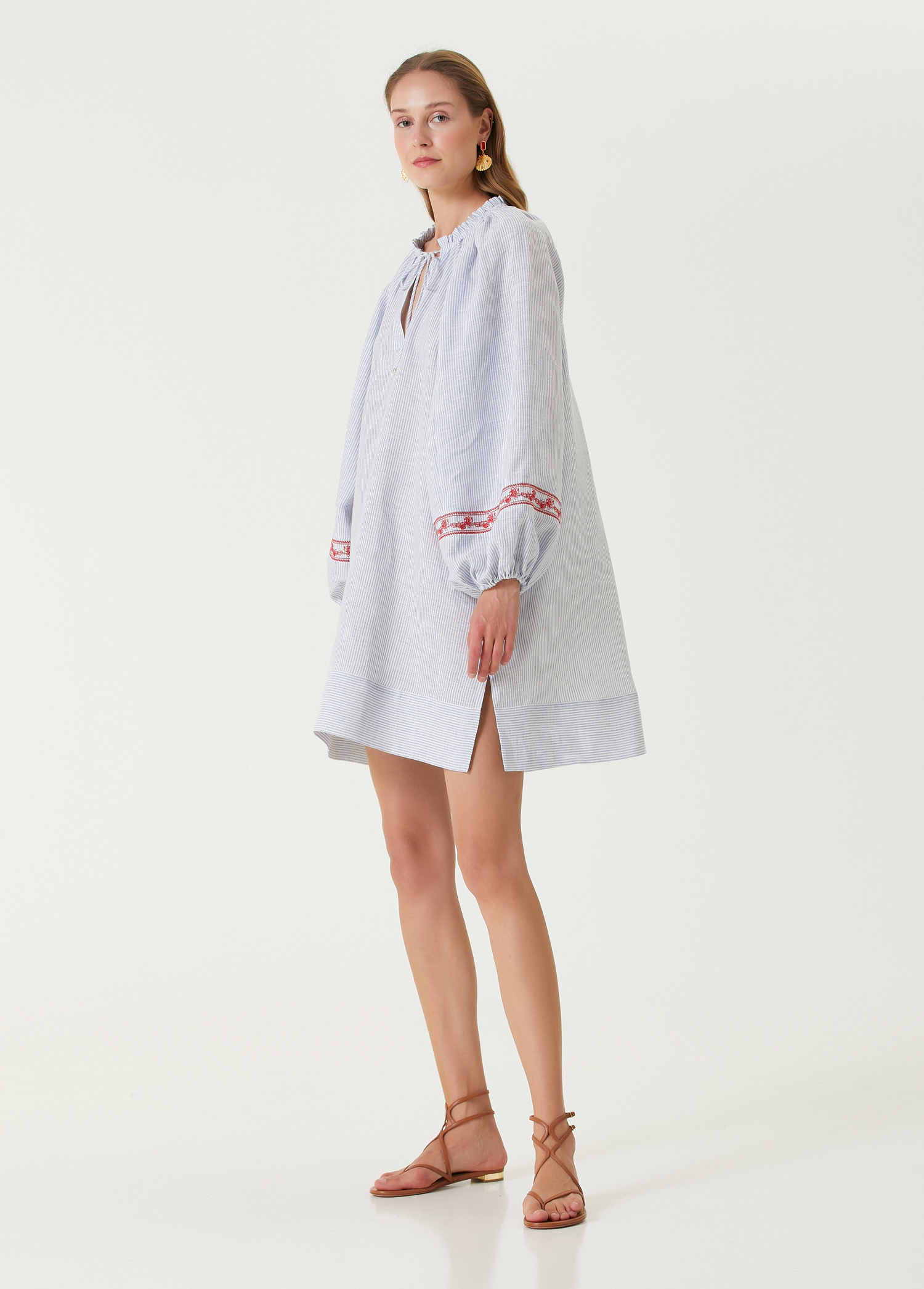 Beymen Collection - Blue Striped Mini Dress - Blue