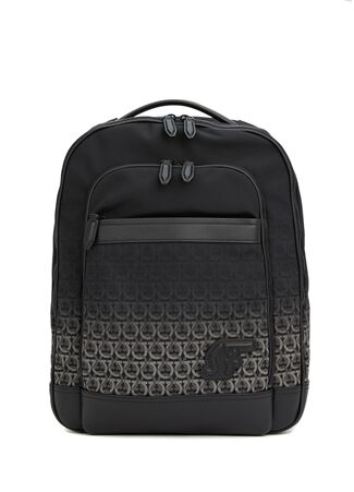 Salvatore Ferragamo Erkek Siyah Logo Desenli Sırt Çantası EU