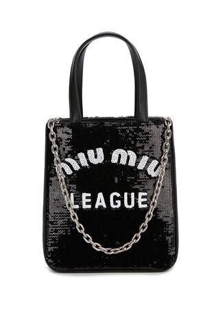 Miu Kadın Siyah Payetli Çanta EU