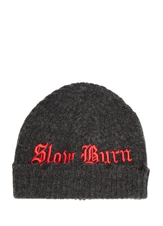 Academia Kadın Siyah Slogan Nakışlı Yün Bere EU