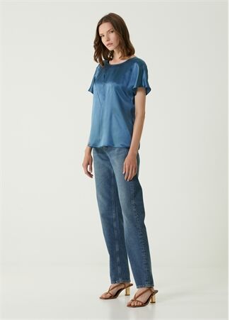 Maksu Kadın Ephesus Mavi İpek Bluz Lacivert M EU Maksu Kadın Ephesus Mavi İpek Bluz Lacivert M EU