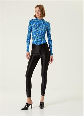 Rhodochrosite Kadın One Dizzy Mavi Desenli Uzun Kol Bluz XS/S