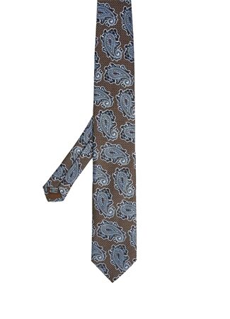 Beymen Club Erkek Kahverengi Otantik Şal Desenli Kravat EU