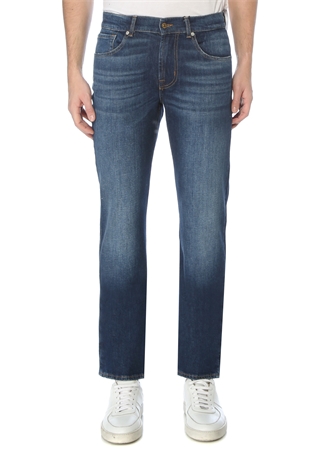 7 For All Mankind Erkek Slimmy Crux Mavi Kontrast Dikişli Jean Pantolon 38 US 7 For All Mankind Erkek Slimmy Crux Mavi Kontrast Dikişli Jean Pantolon 38 US
