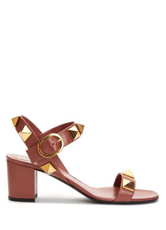 Valentino Garavani Kadın Taba Deri Sandalet Bordo 36 Eu