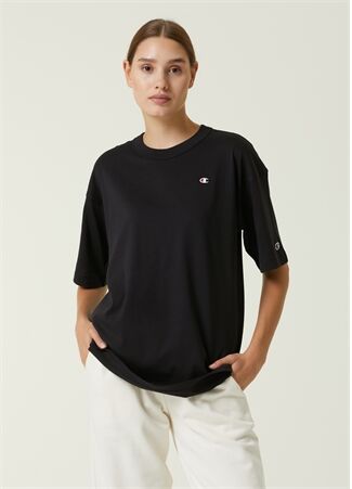 Champion Kadın Siyah Bisiklet Yaka T-shirt S EU Champion Kadın Siyah Bisiklet Yaka T-shirt S EU