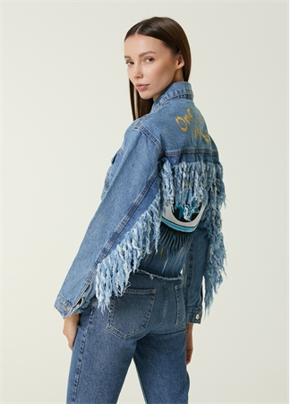 Look Project Kadın Lucky Mavi Püskül Detaylı Denim Ceket S EU Look Project Kadın Lucky Mavi Püskül Detaylı Denim Ceket S EU