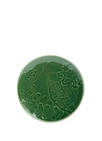 Bordallo Pinheiro Yeşil Desenli Porselen Tereyağlık Bordallo Pinheiro Yeşil Desenli Porselen Tereyağlık