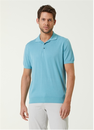 Corneliani Erkek Mavi Polo Yaka Kısa Kollu Triko 52 IT Corneliani Erkek Mavi Polo Yaka Kısa Kollu Triko 52 IT