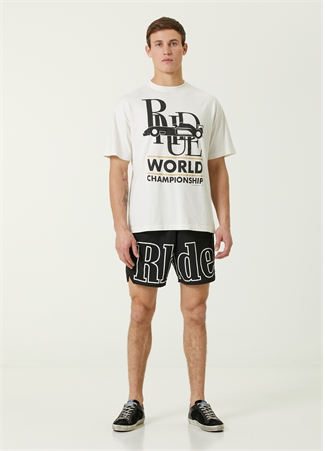 Rhude Erkek Siyah Beli Kordonlu Logolu Bermuda S EU Rhude Erkek Siyah Beli Kordonlu Logolu Bermuda S EU