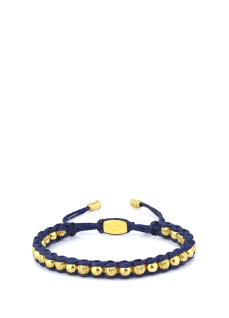 Kayra Khan Erkek Balls Macrame Gümüş Rengi Bileklik Lacivert EU