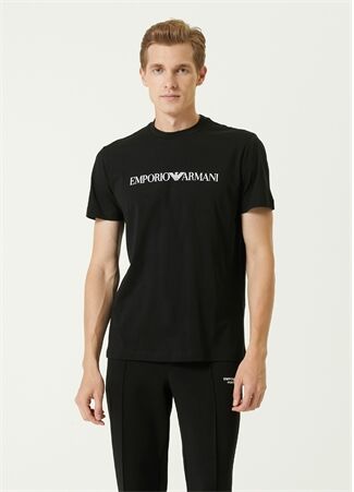 Emporio Armani Erkek Siyah Logo Baskılı T-shirt S EU