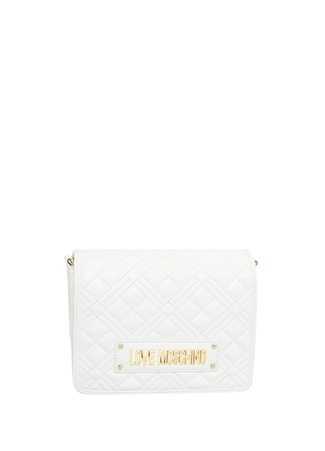Love Moschino Kadın Beyaz Kapitoneli Logolu Omuz Çantası EU Love Moschino Kadın Beyaz Kapitoneli Logolu Omuz Çantası EU