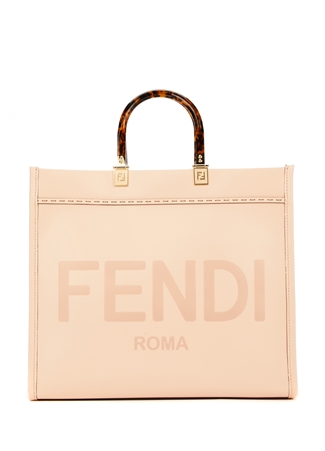 Fendi Kadın Somon Logolu Deri Omuz Çantası Pembe EU Fendi Kadın Somon Logolu Deri Omuz Çantası Pembe EU