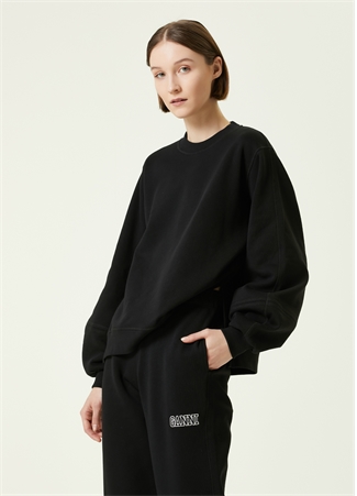 Ganni Kadın Siyah Logo Detaylı Organik Pamuk Sweatshirt S EU Ganni Kadın Siyah Logo Detaylı Organik Pamuk Sweatshirt S EU