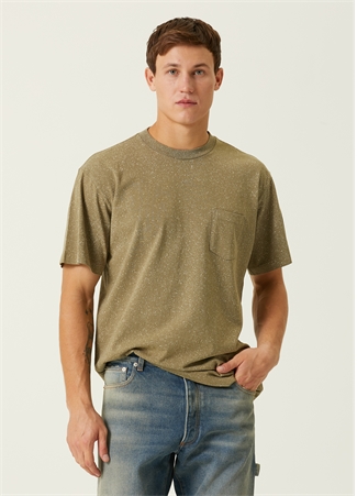 John Elliott Erkek Haki Nopeli Bisiklet Yaka T-shirt S EU