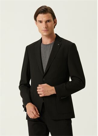 Network Erkek Slim Fit Siyah Ceket 46-6N EU