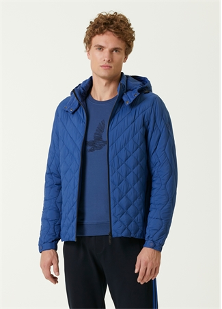 Beymen Club Erkek Essential Mavi Kapüşonlu Puff Mont S