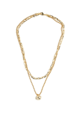 Beymen Club Kadın Çift Sıralı Top Detaylı Kolye Altın Rengi EU