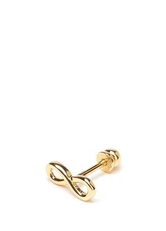 Collection-Alper Tunçoku Kadın Sonsuzluk Formlu Altın Rengi Küpe EU