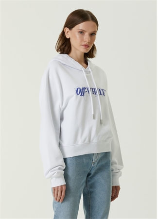 Off-White Kadın Beyaz Kapüşonlu Logolu Sweatshirt S EU Off-White Kadın Beyaz Kapüşonlu Logolu Sweatshirt S EU