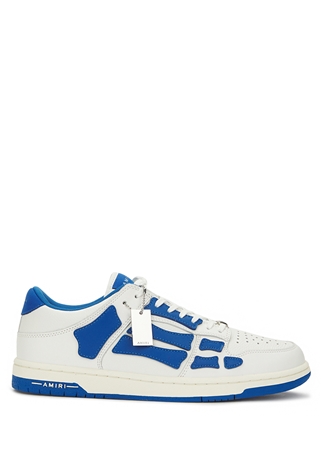 Amiri Erkek Beyaz Mavi Logolu Deri Sneaker 4 EU Amiri Erkek Beyaz Mavi Logolu Deri Sneaker 4 EU