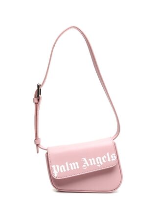 Palm Angels Kadın Pembe Logolu Deri Omuz Çantası EU