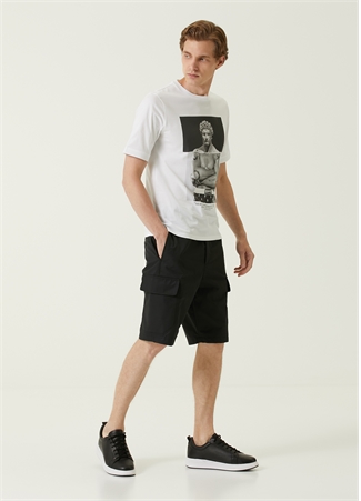 Neil Barrett Erkek Siyah Kargo Bermuda 50 IT