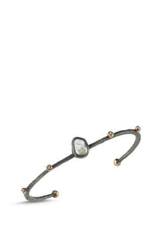 Emre Osmanlar Kadın Celles Pearl Eye Altın Rengi Bilezik Gri EU