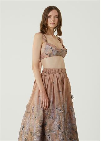 Zimmermann Kadın Kelebek Desenli Keten Büstiyer US Zimmermann Kadın Kelebek Desenli Keten Büstiyer US