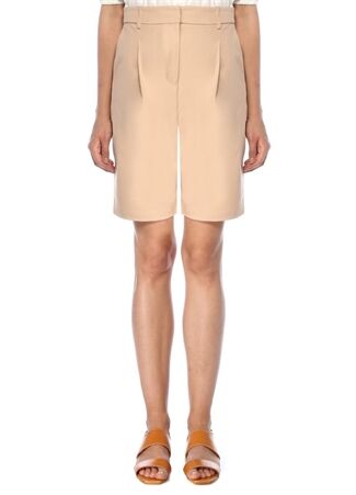 Beymen Studio Kadın Altın Rengi Yüksek Bel Pilili Bermuda Pembe 36